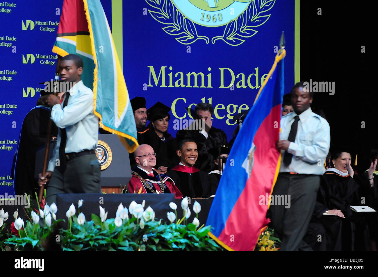 President Barack Obama delivers a speech during the Miami Dade College ...