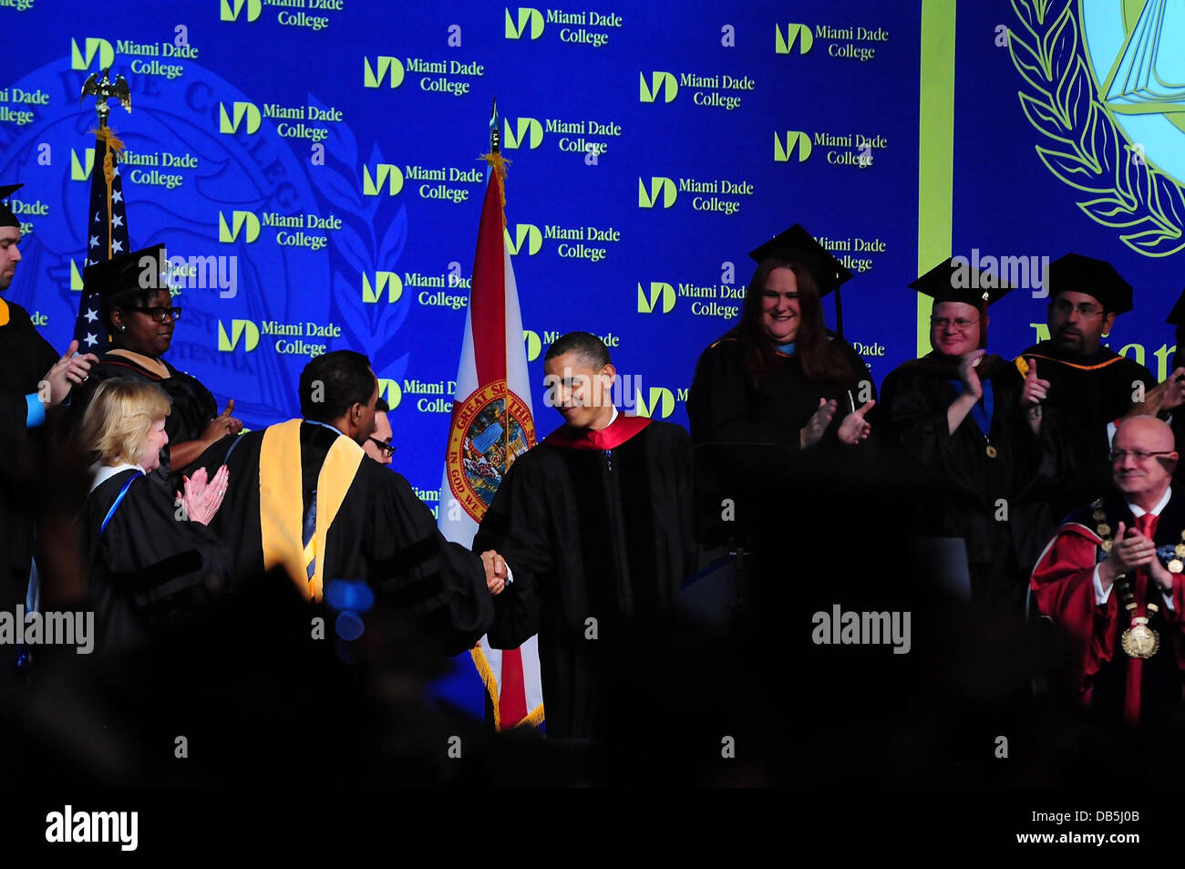 President Barack Obama delivers a speech during the Miami Dade College ...