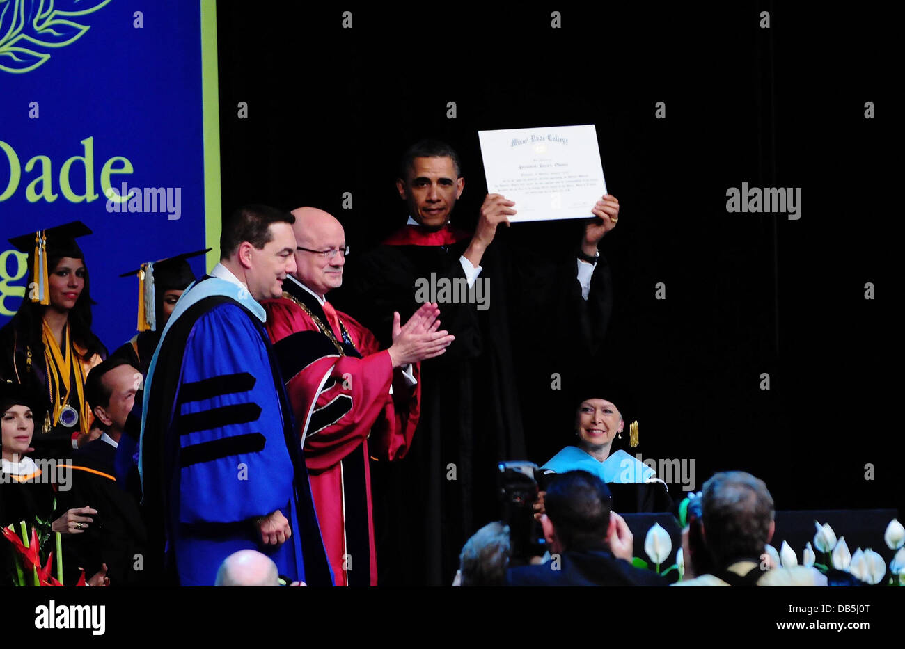 President Barack Obama delivers a speech during the Miami Dade College ...