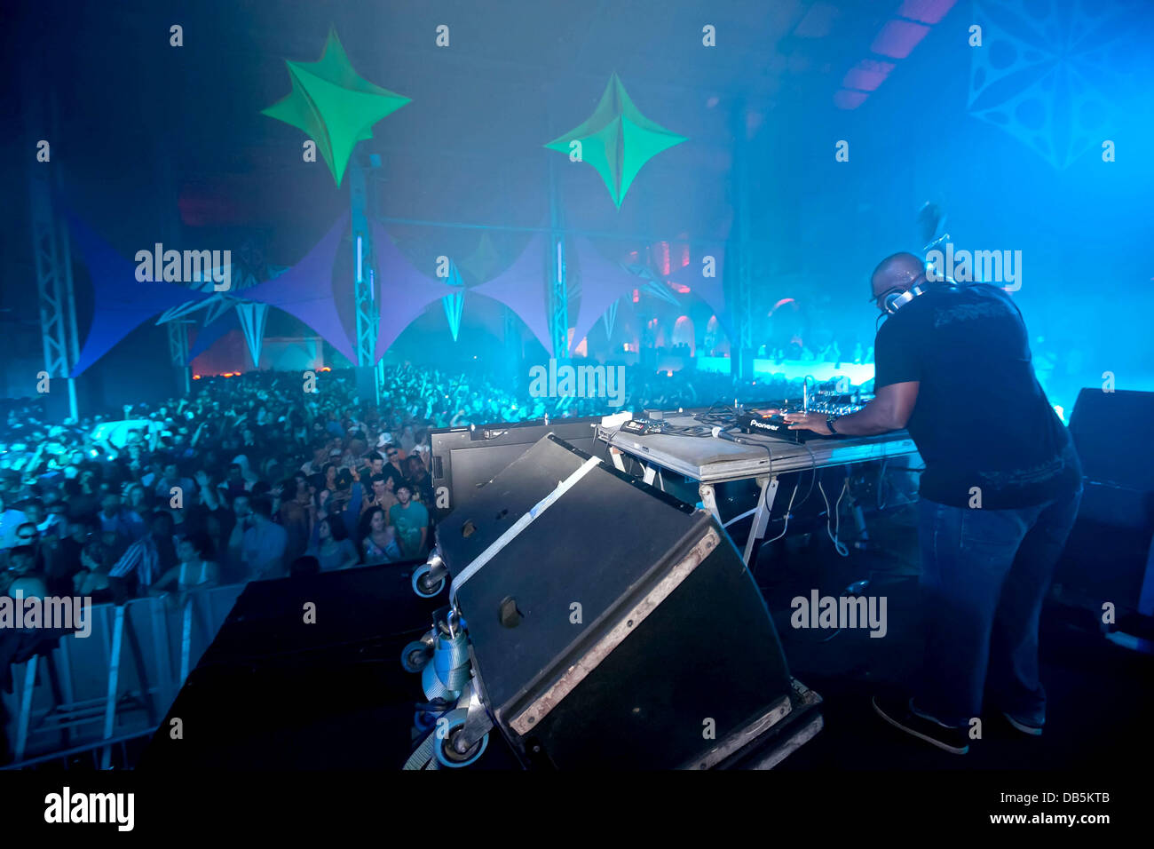 DJ Carl Cox performing live at LX Factory Lisbon, Portugal - 30.04.11 ...