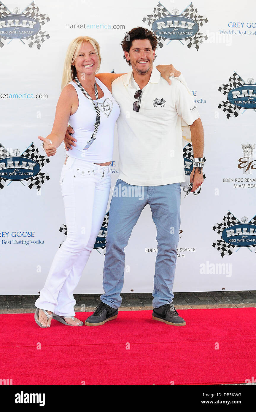 Nic Roldan (R) arrive at the Rally for Kids with Cancer Scavenger Cup ...