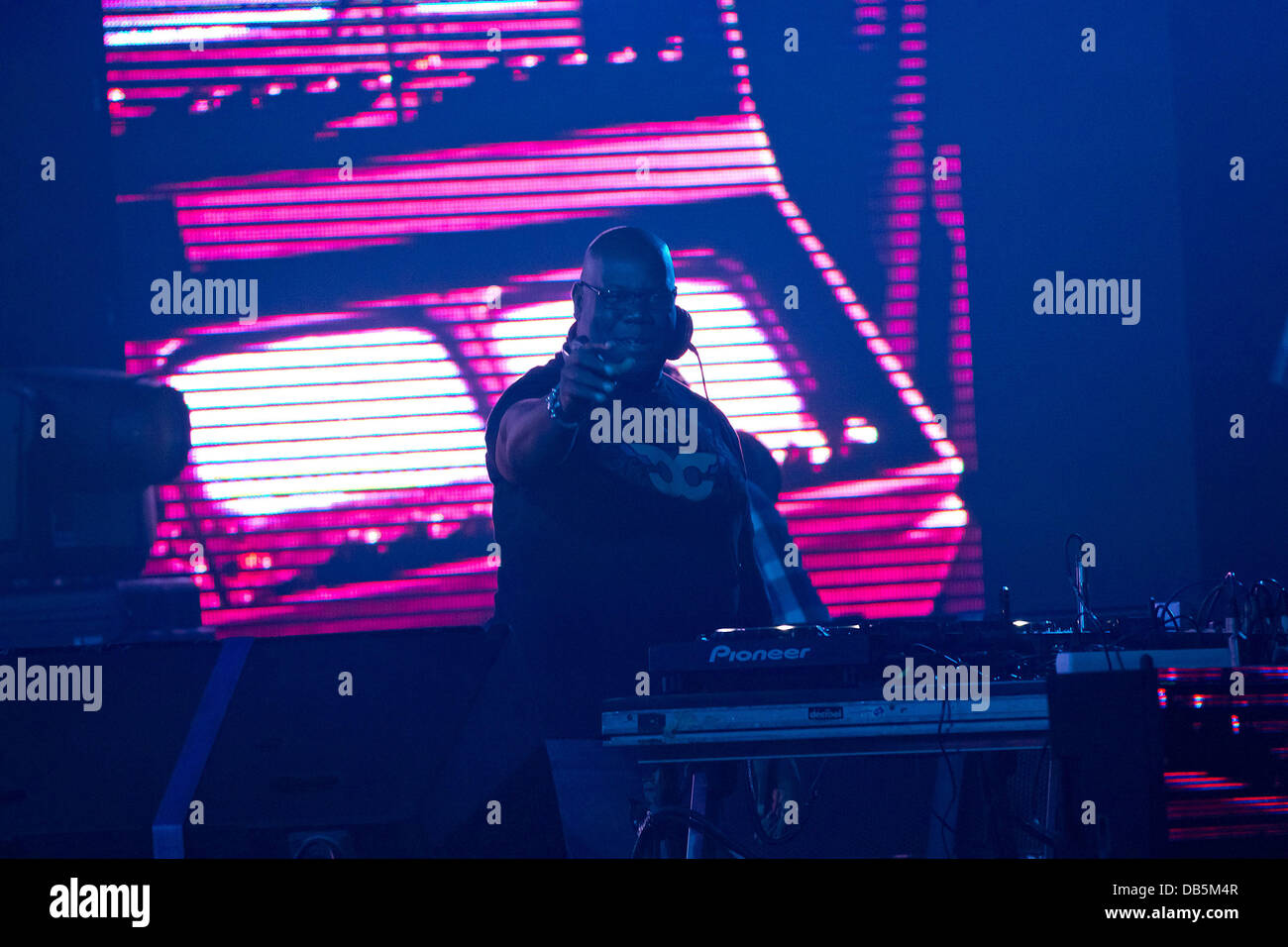 DJ Carl Cox performing live at LX Factory. Lisbon, Portugal - 30.04.11 ...