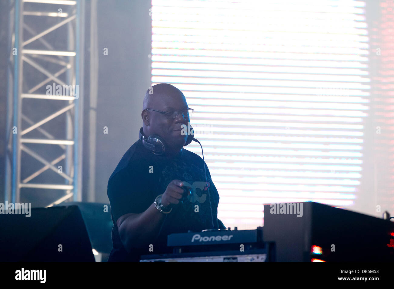 DJ Carl Cox performing live at LX Factory. Lisbon, Portugal - 30.04.11 ...