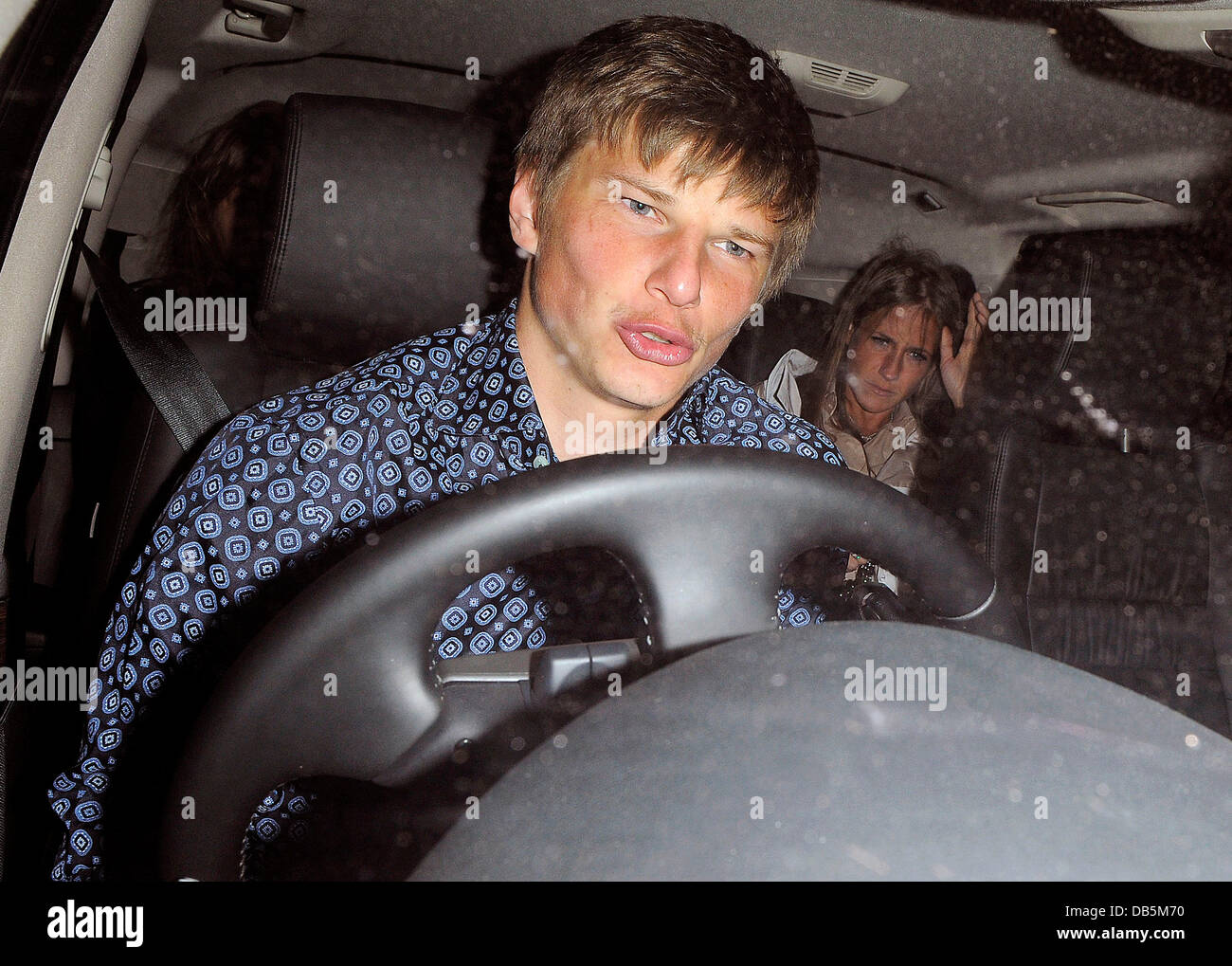 Arsenal player Andrey Arshavin leaving Colony Club in Mayfair having ...