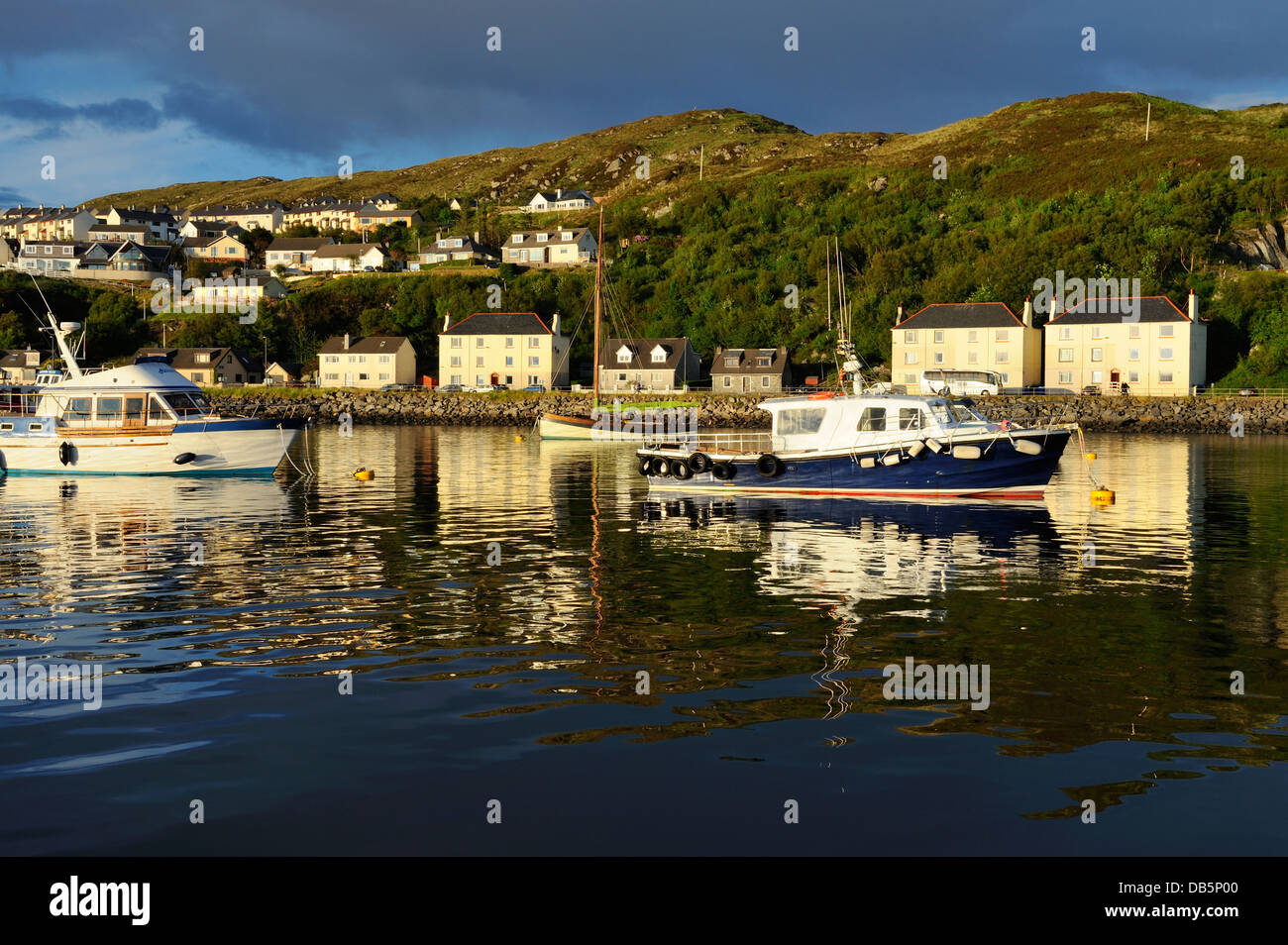 Boats at anchor at Mallaig in Lochaber on the west coast of the ...