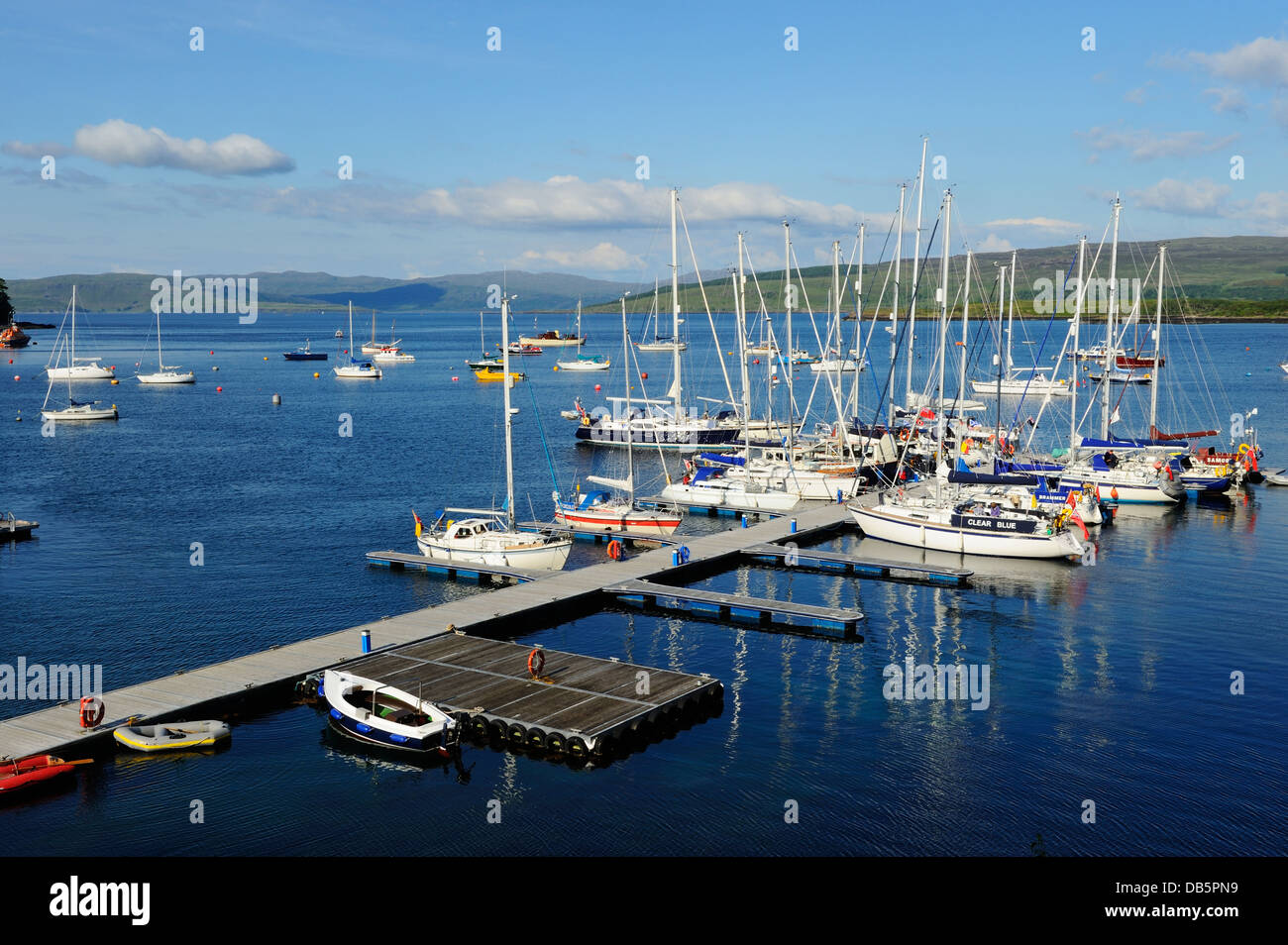 New yacht marina in Tobermory harbour, Isle of Mull, Scotland Stock ...