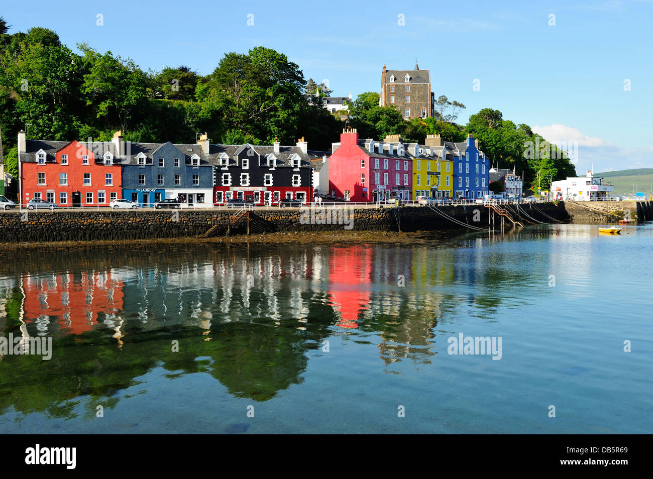 Picturesque town of Tobermory on Island of Mull, Scotland Stock Photo ...