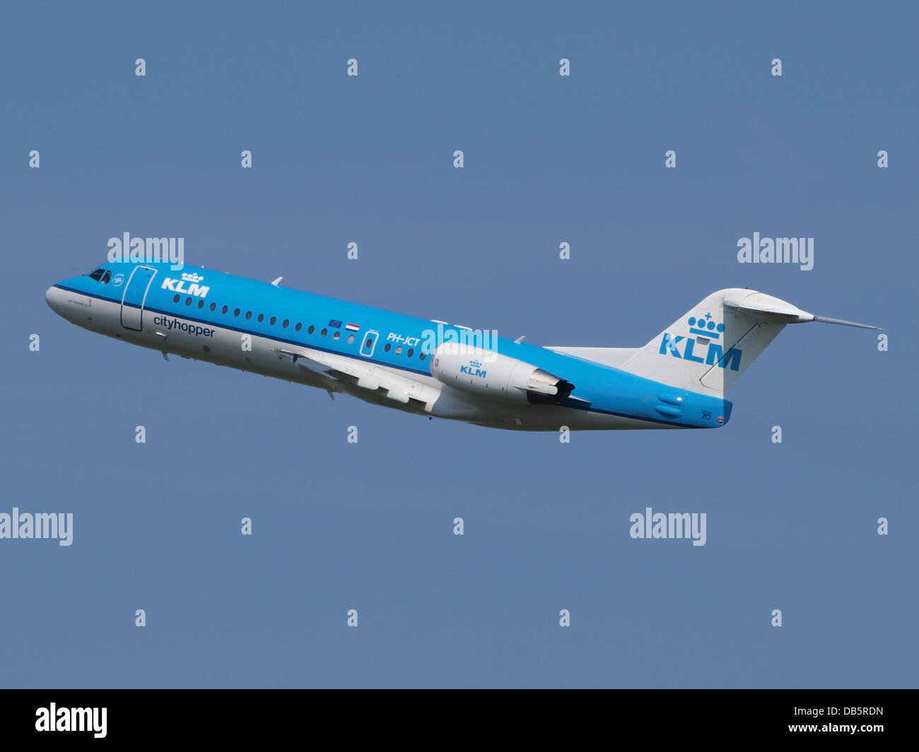 The KLM Cityhopper Fokker F70 (PH-JCT) is a regional airliner, used for ...