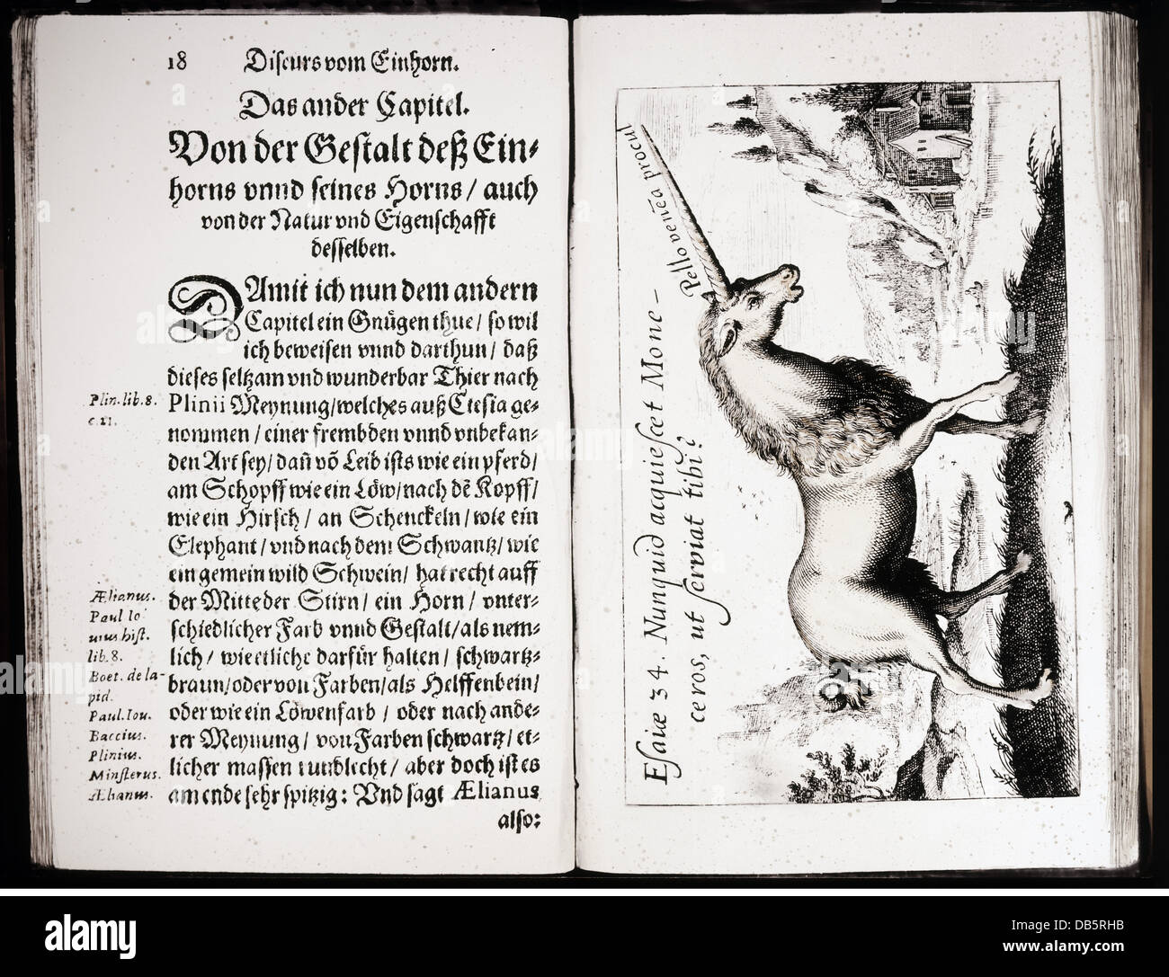 superstition, mythological creatures, unicorn, spread of a book by L ...