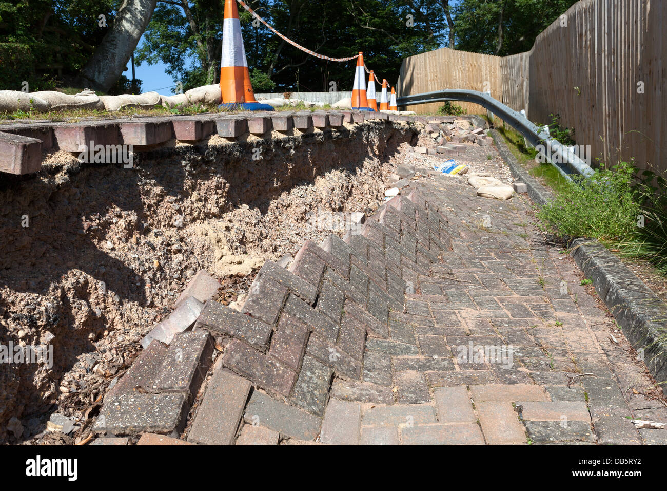Damaged road .Subsidence. Wiltshire.England UK Stock Photo - Alamy
