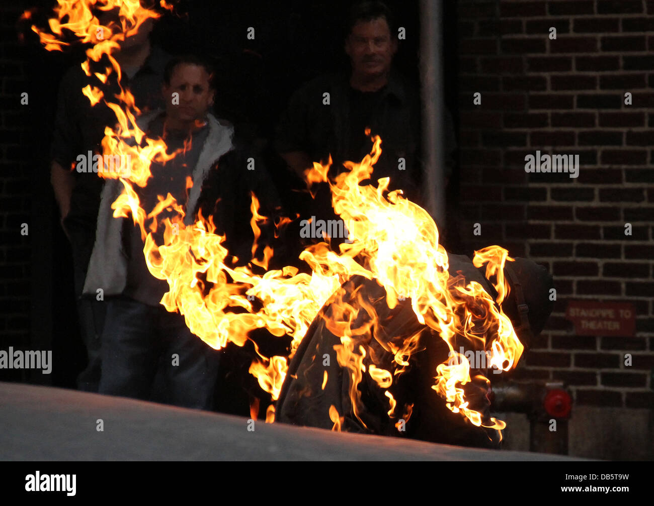 The Human Fuse, Brian Miser celebrities outside The Ed Sullivan Theater ...