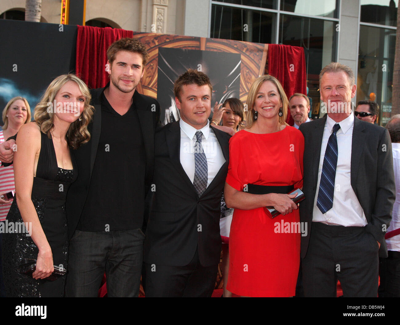 Liam Hemsworth and his family Los Angeles premiere of 'Thor' held at ...