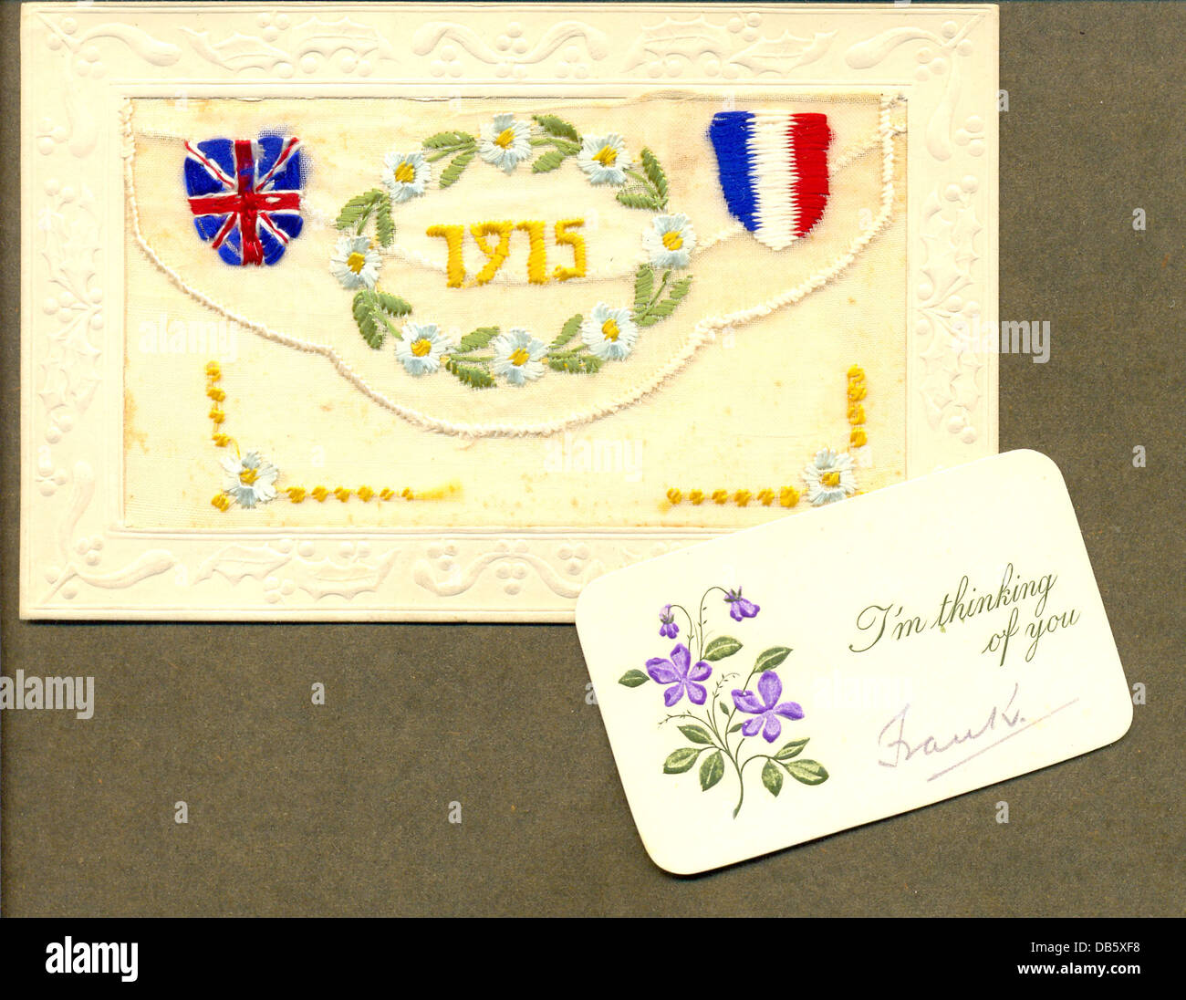World War One embroidered silk postcard Stock Photo - Alamy