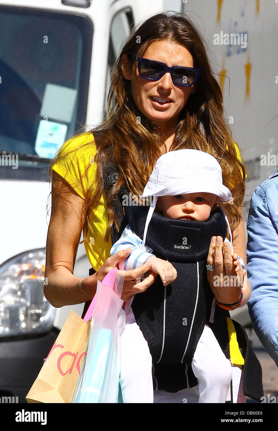 Jools Oliver walking in Primrose Hill with her son Buddy London ...