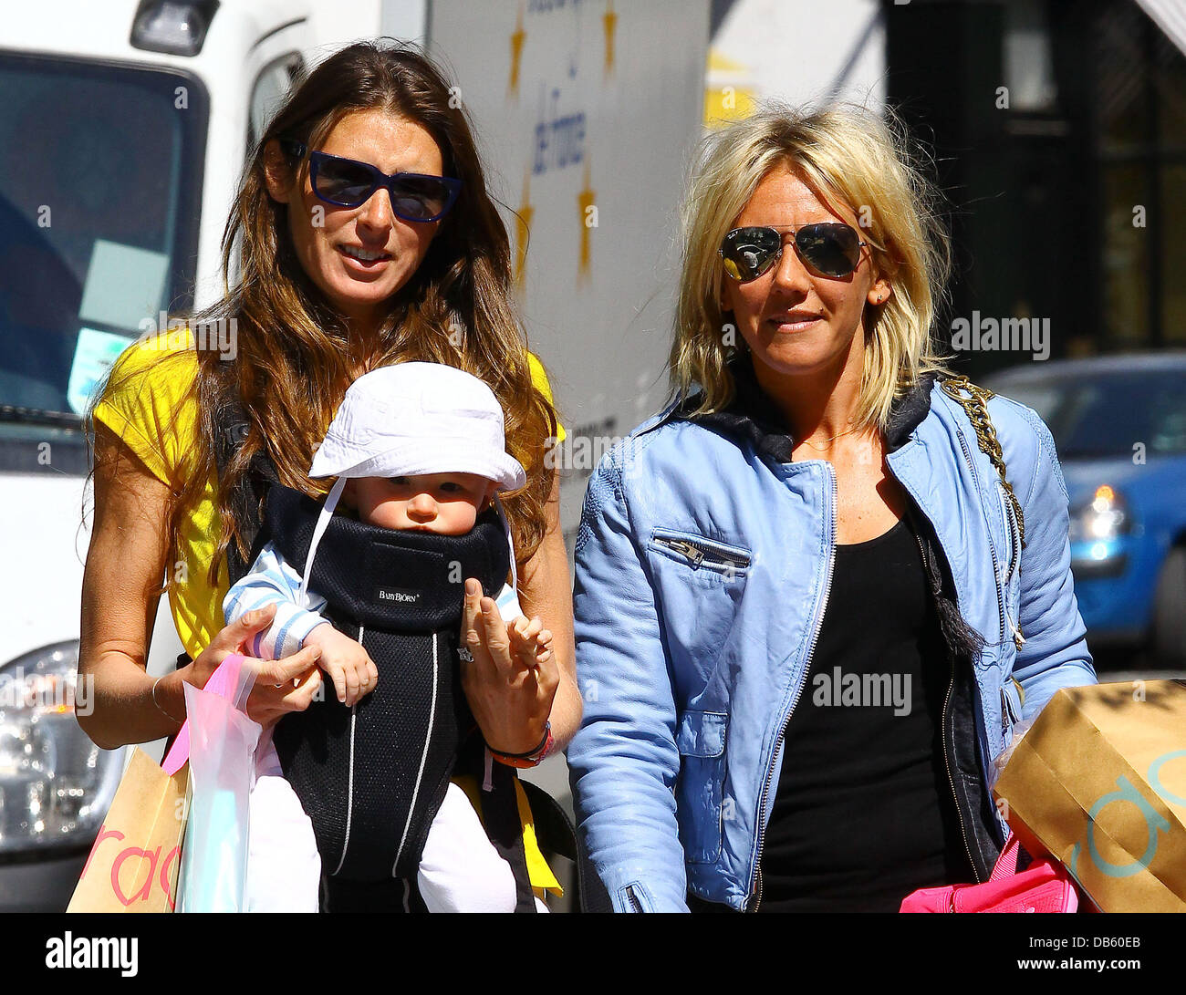 Jools Oliver walking in Primrose Hill with her son Buddy London ...