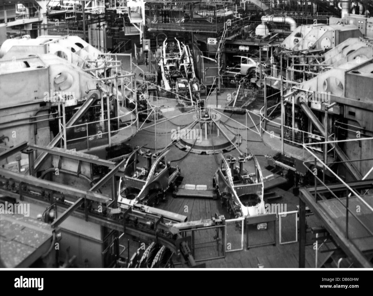 industry, cars, Volkswagen works in Wolfsburg, West Germany, interior ...
