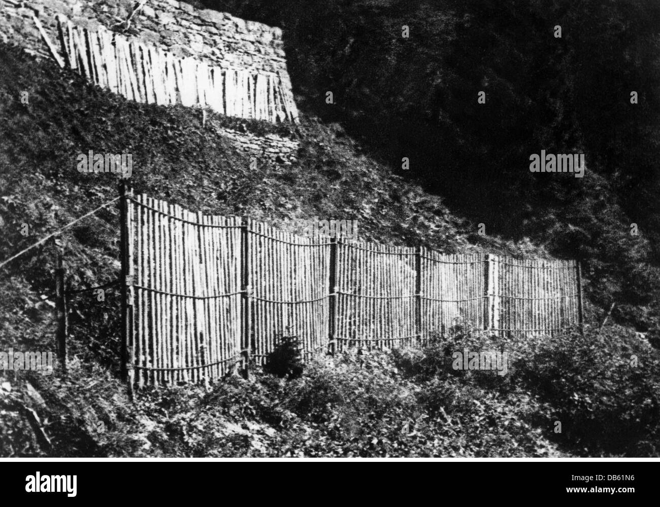 disasters, avalanches, prevention, rake made from railroad tracks ...