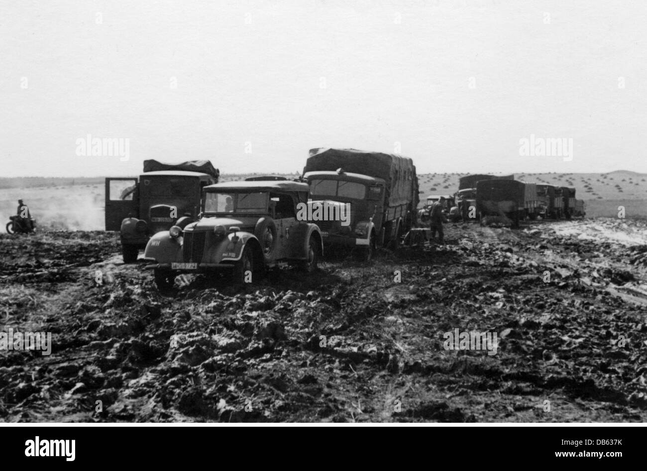 events, Second World War / WWII, Soviet Union, a convoy of a German ...