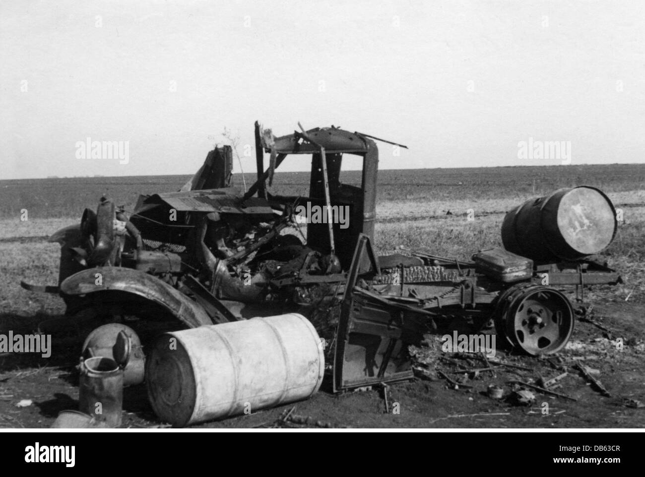 Lorry on a country road Black and White Stock Photos & Images - Alamy