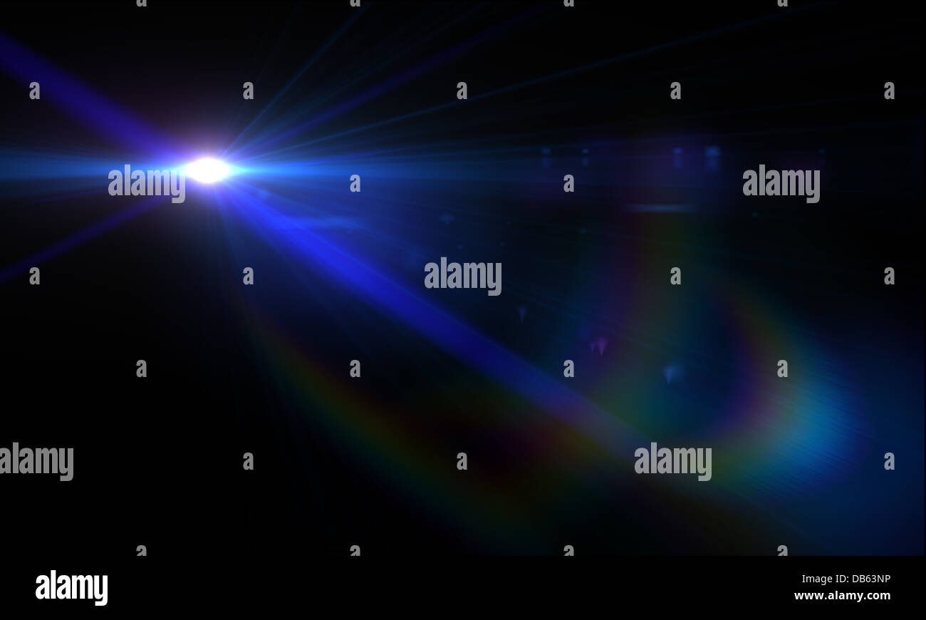 Lens flare effect in space made in 3d software Stock Photo - Alamy