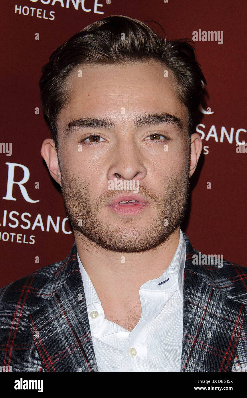 Ed Westwick St Pancras Renaissance Hotel Grand Opening Party London ...