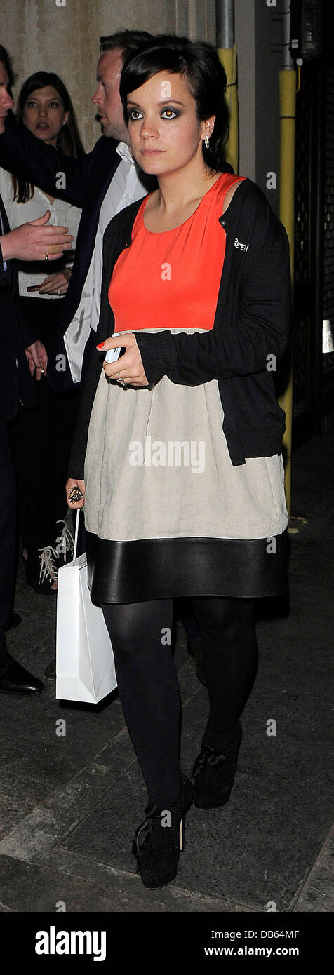 Lily Allen leaving Esquire June Issue launch at Sketch. London, England ...
