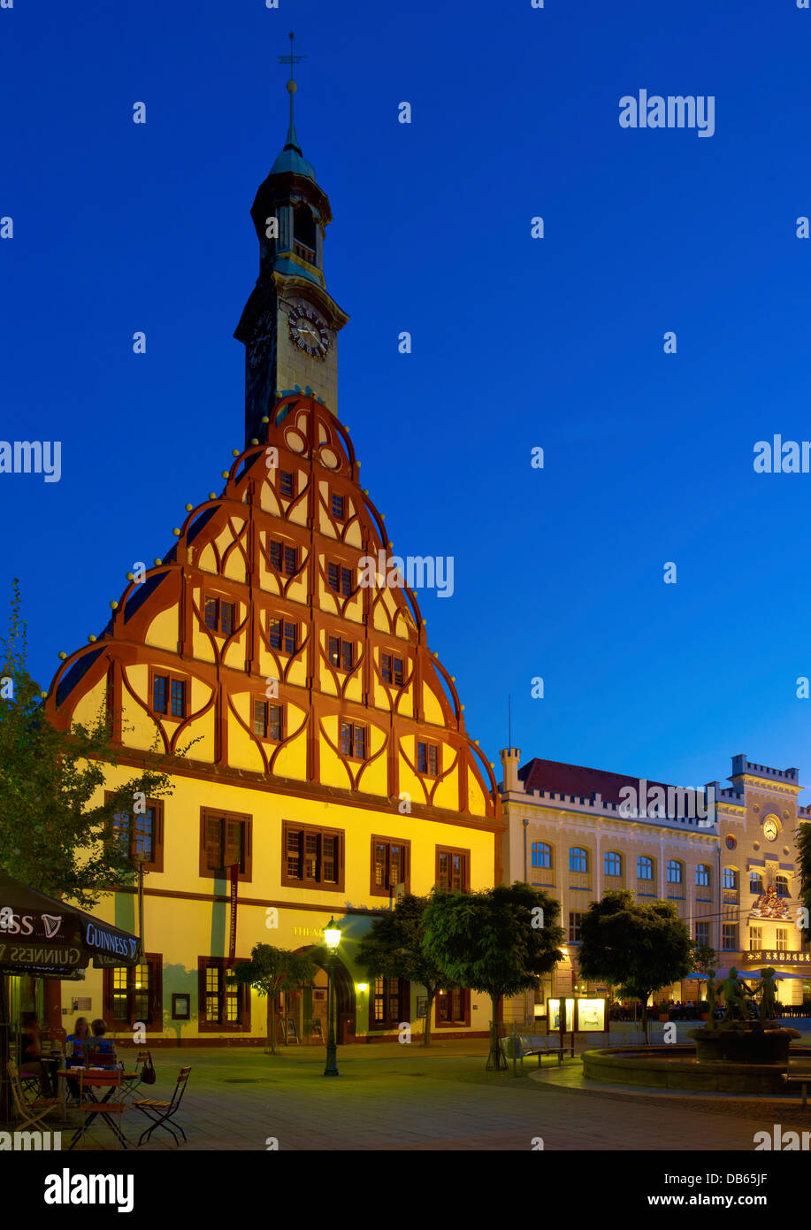 Gewandhaus or cloth hall and City Hall in Zwickau, Saxony, Germany ...