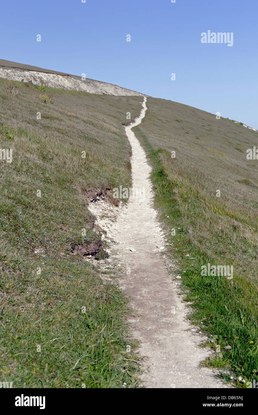 Footpath, Compton Down, Isle of Wight, England, UK, GB Stock Photo - Alamy