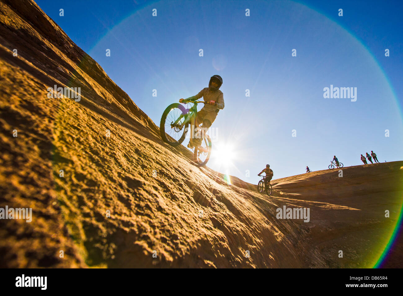 Tyson Swaysey and Kyle Mears mountain biking at the Bartlett Wash area ...