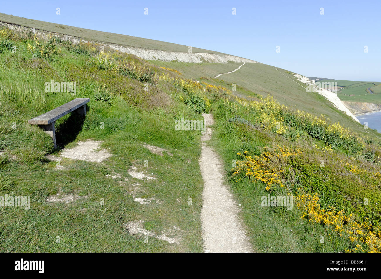 Footpath, Compton Down, Isle of Wight, England, UK, GB Stock Photo - Alamy