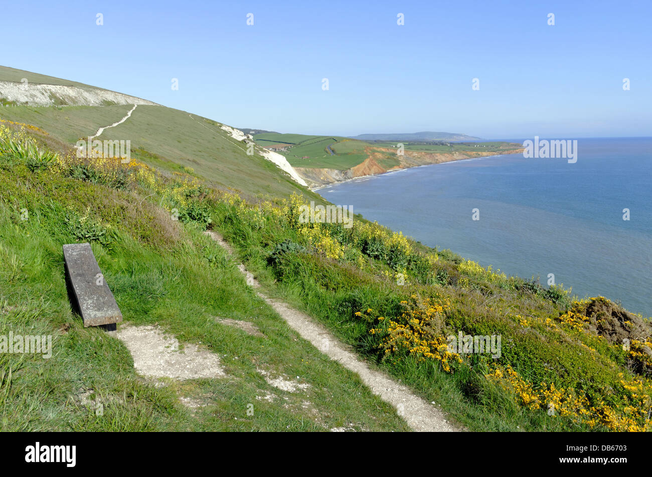 Footpath, Compton Down, Isle of Wight, England, UK, GB Stock Photo - Alamy
