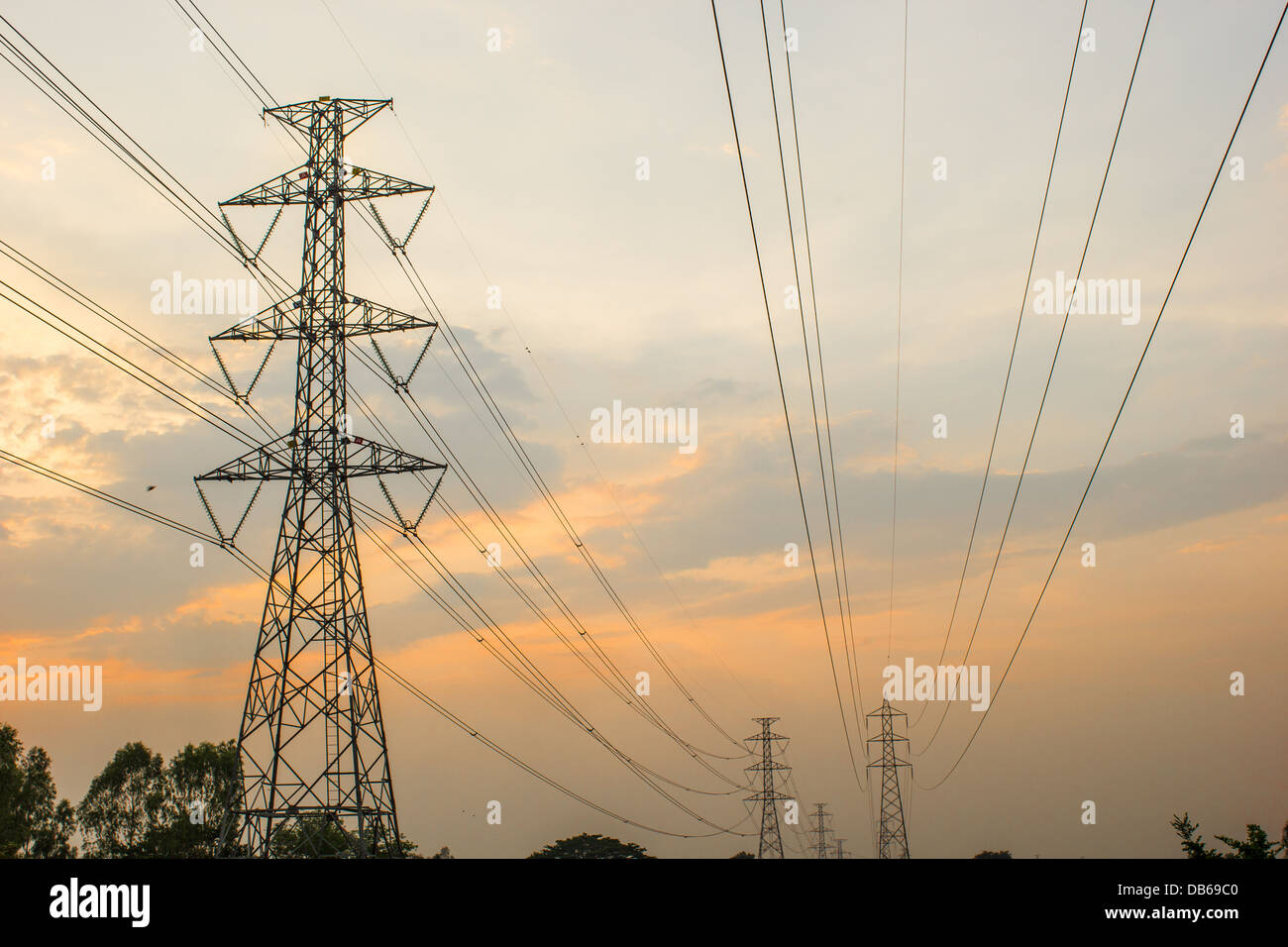 The High voltage pole Stock Photo - Alamy