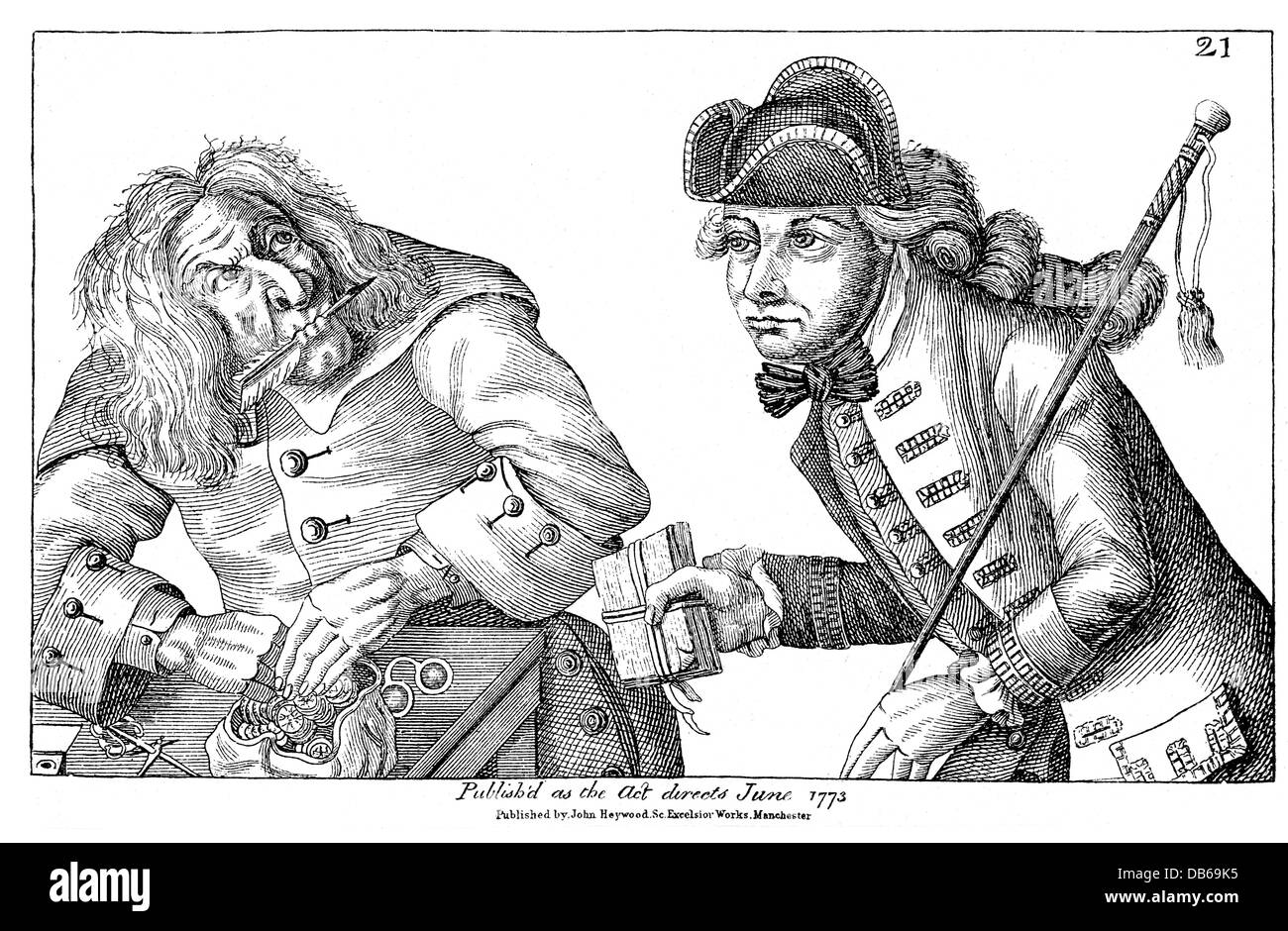 Judaism, caricature, "The Jewish Scrooge", copper engraving by Bobbins ...