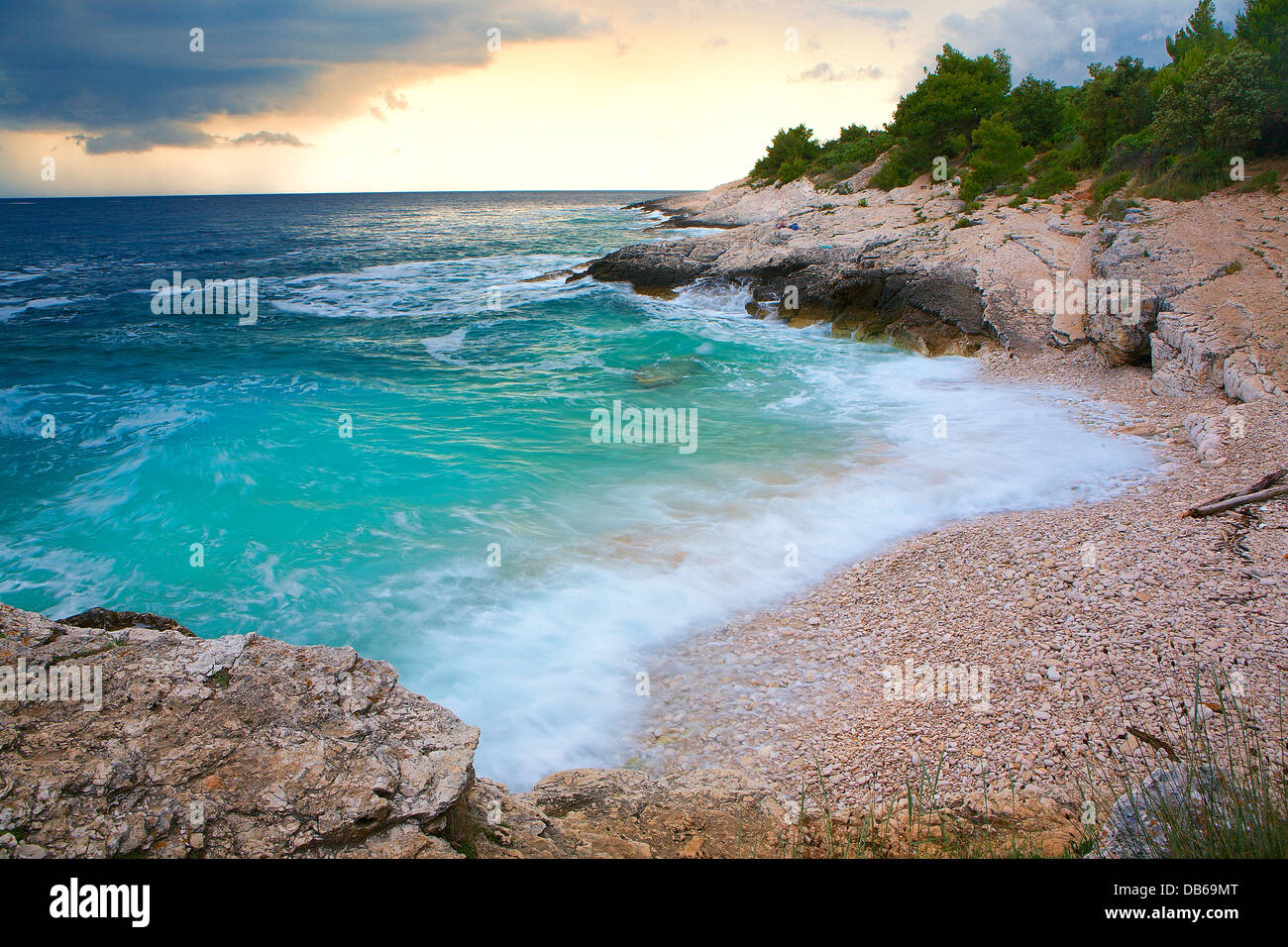 Croatia, Istria. Beautiful bay before sunset Stock Photo - Alamy
