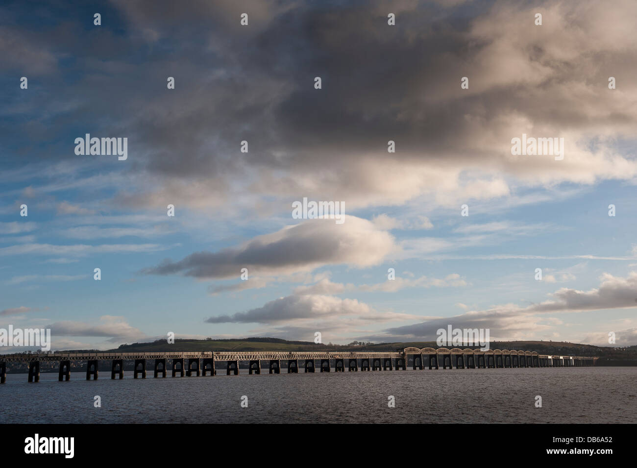 The iconic Tay Rail Bridge spanning the Firth of Tay, Scotland Stock ...