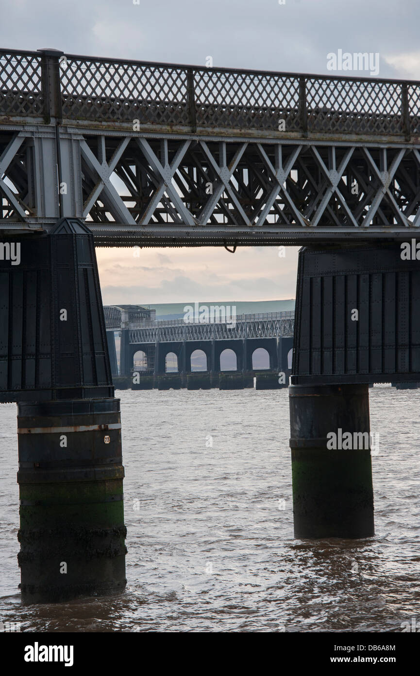 The Tay Rail Bridge spanning the Firth of Tay, Scotland Stock Photo - Alamy