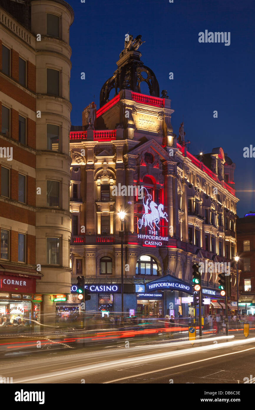 The Hippodrome Casino on Leicester Square at night,London,England Stock ...
