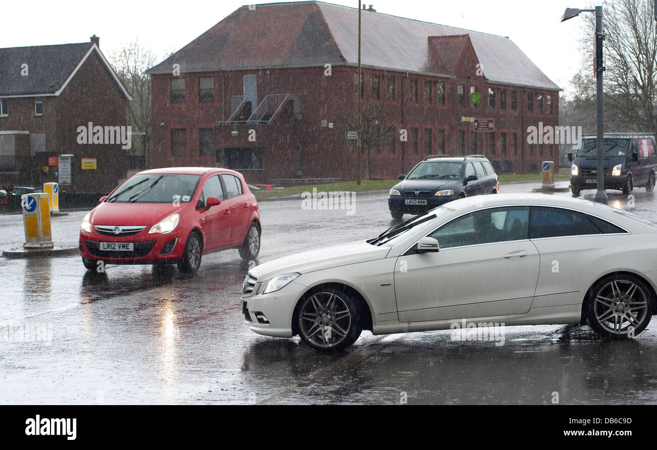Car pulling out of junction hi-res stock photography and images - Alamy