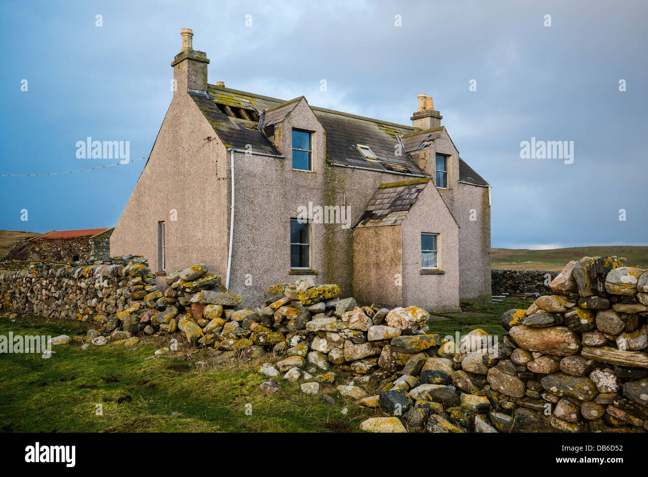Derelict abandoned house, Berneray, Outer Hebrides, Scotland Stock ...