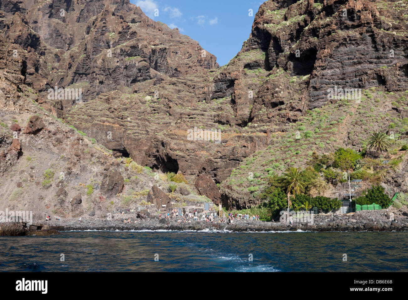 Coast Playa de Masca at End of Masca Gorge, Tenerife, Canary Islands ...