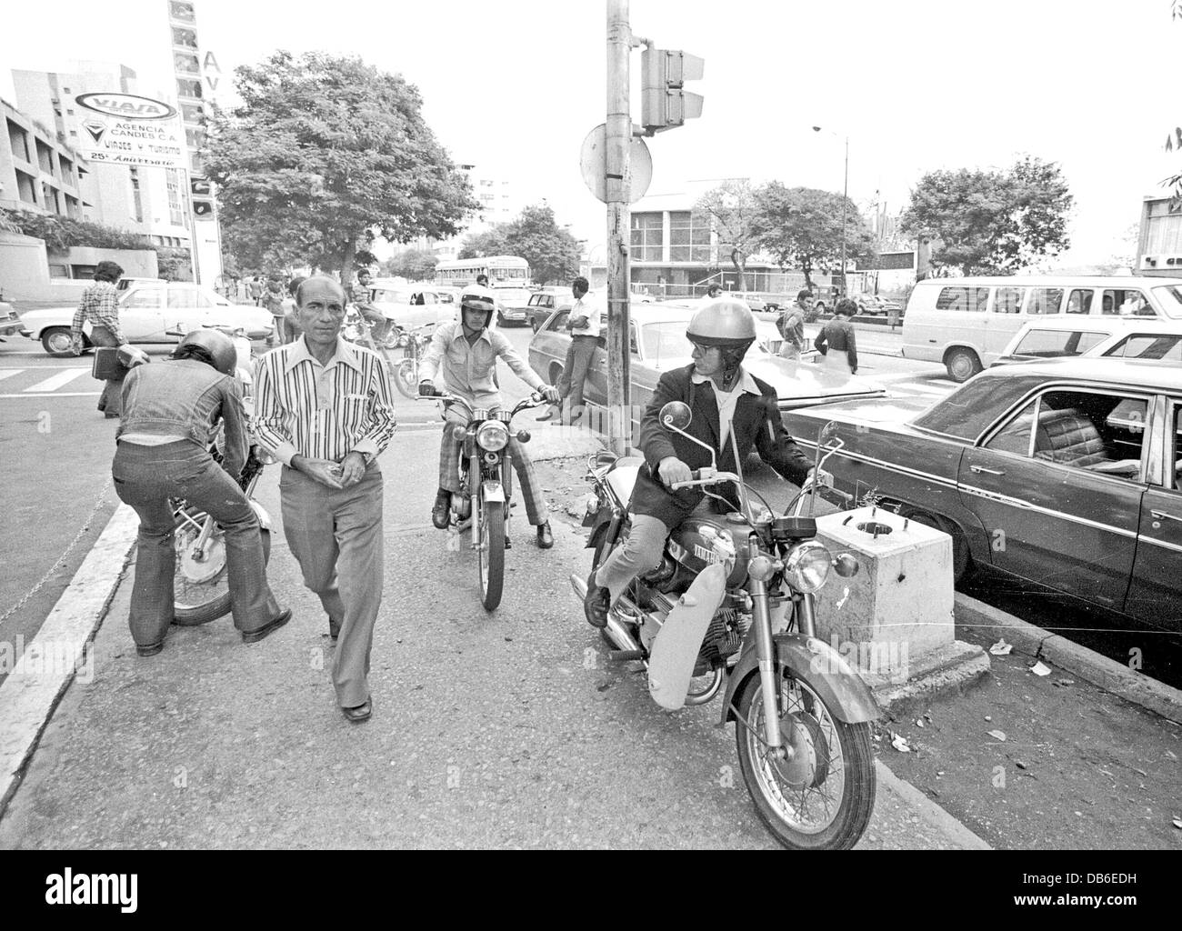 Caracas Venezuela Street Scenes in the 1970's showing people cars ...