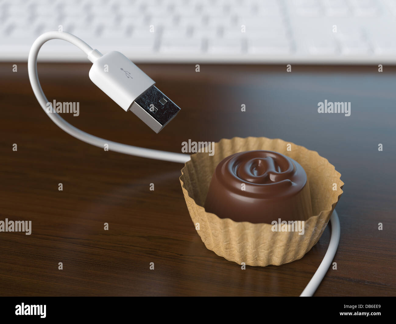 Candy With USB Cable (Conceptual Office Realistic Picture Stock Photo ...