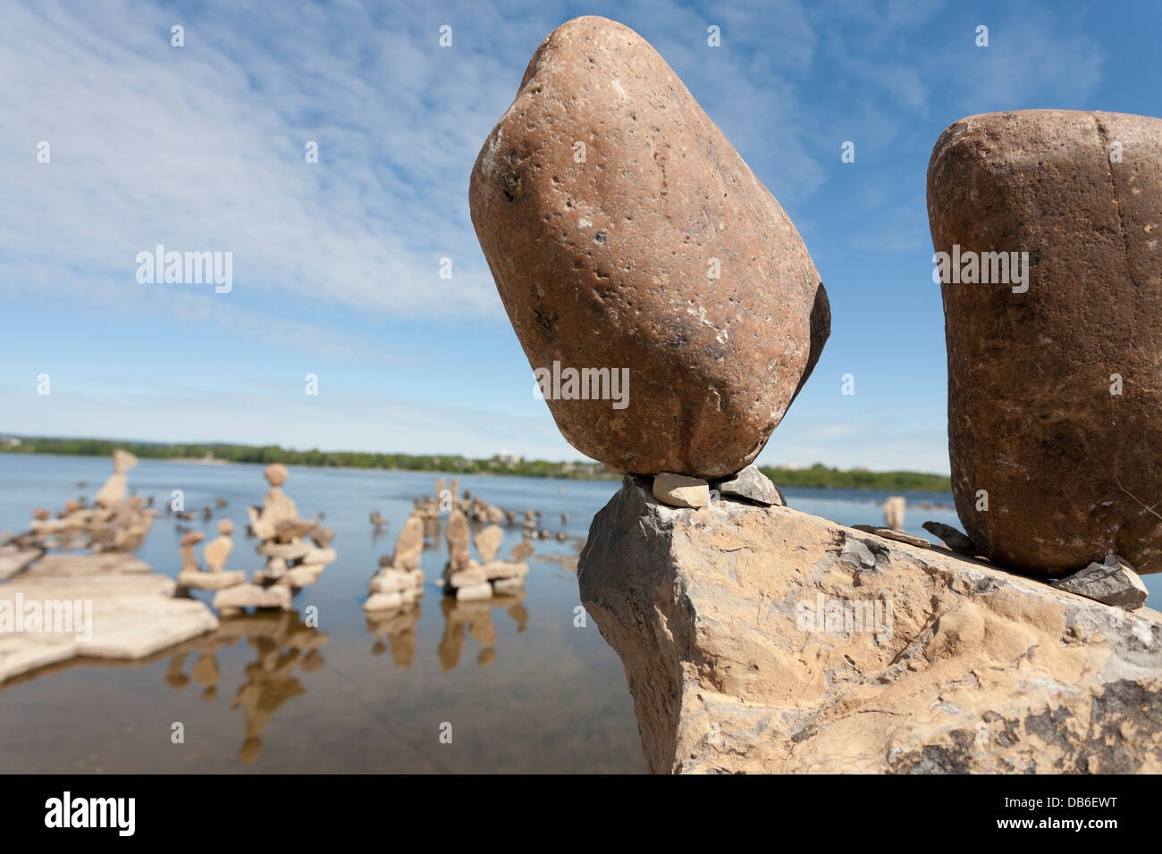 Inukshuk Rock Sculptures. Every summer a large display of balanced ...