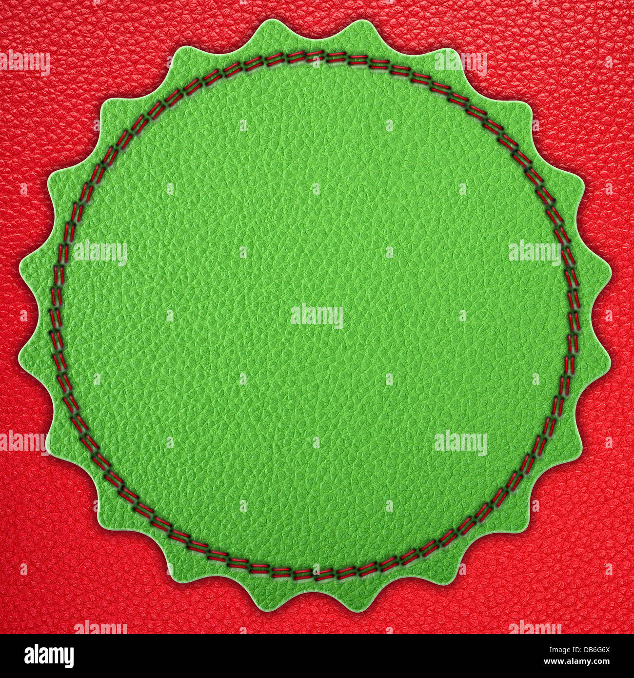 Sewn leather as star leather stripe Stock Photo - Alamy