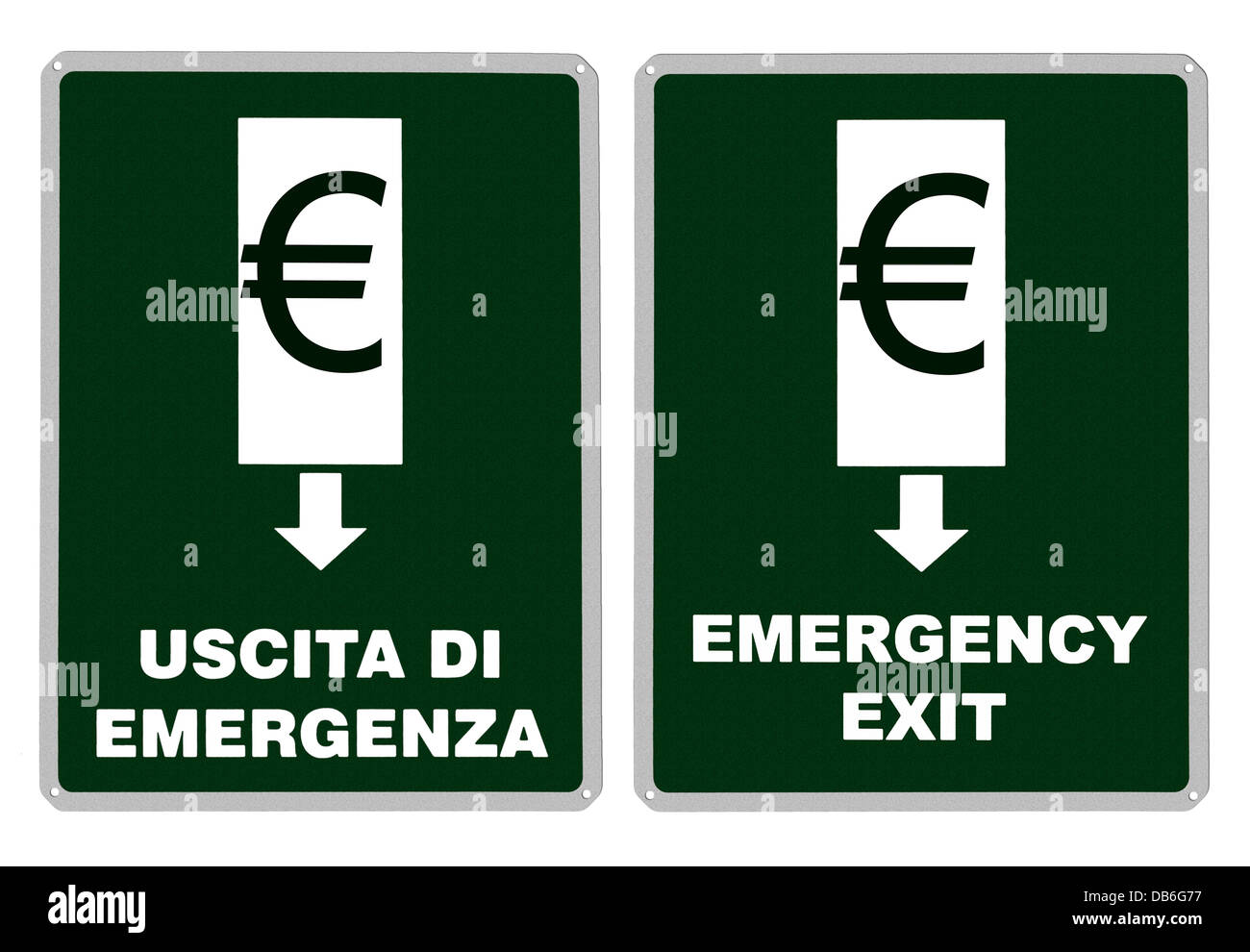 Emergency euro exit sign Stock Photo - Alamy