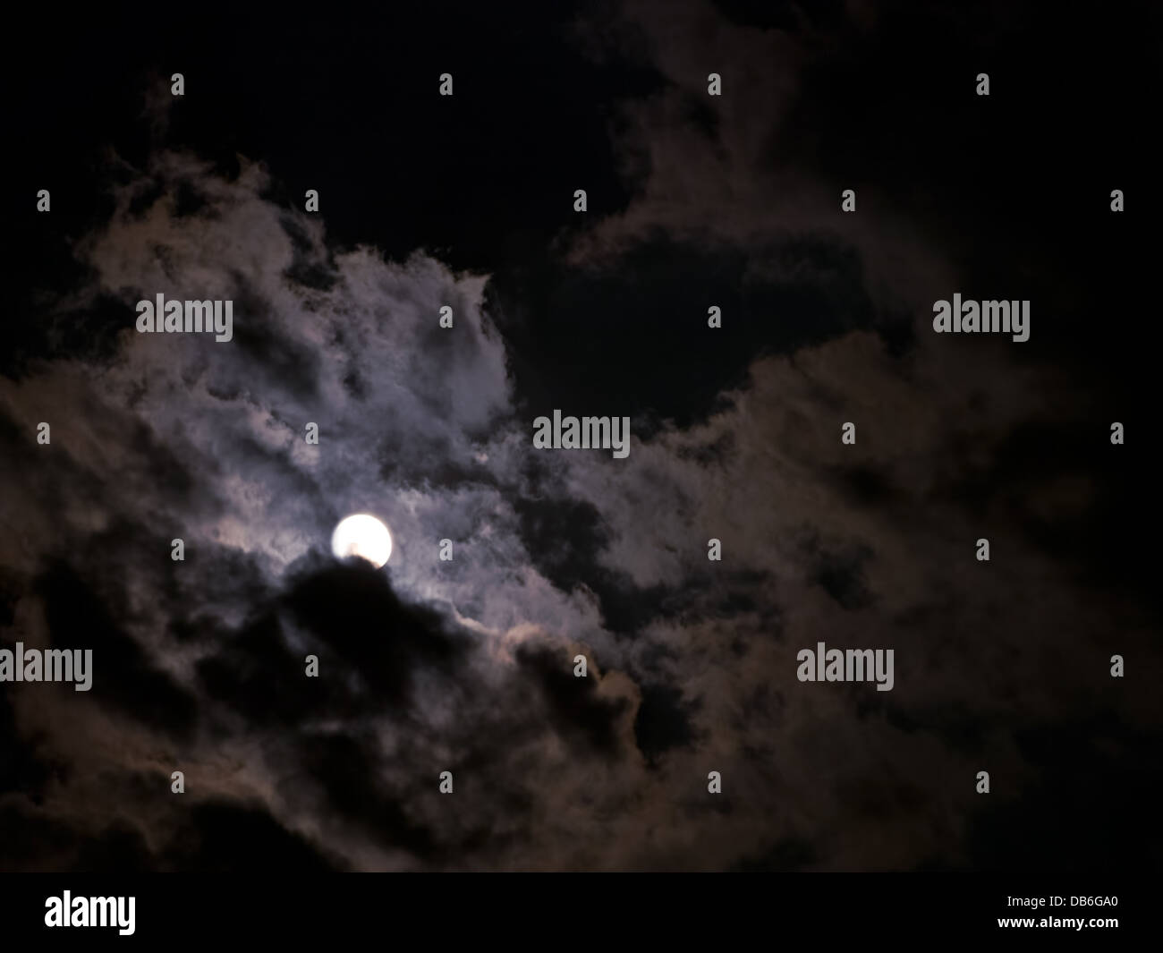 Real sky with full moon Stock Photo - Alamy