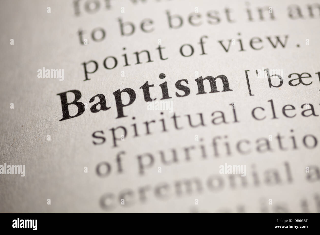 Fake Dictionary, Dictionary definition of the word Baptism Stock Photo ...
