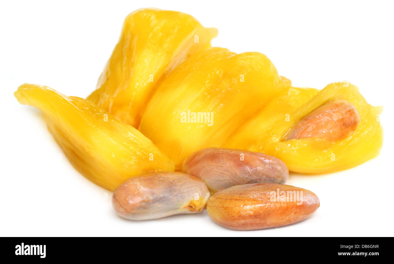 Juicy jackfruit flesh with seeds Stock Photo - Alamy
