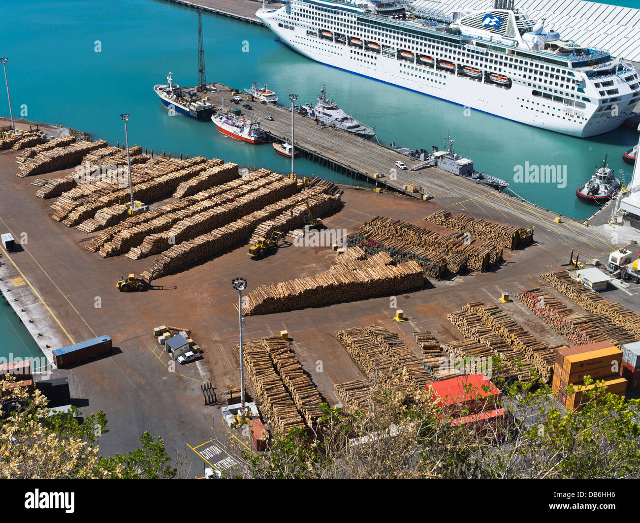 dh Napier Harbour NAPIER NEW ZEALAND Logpiles of forest logging wood ...