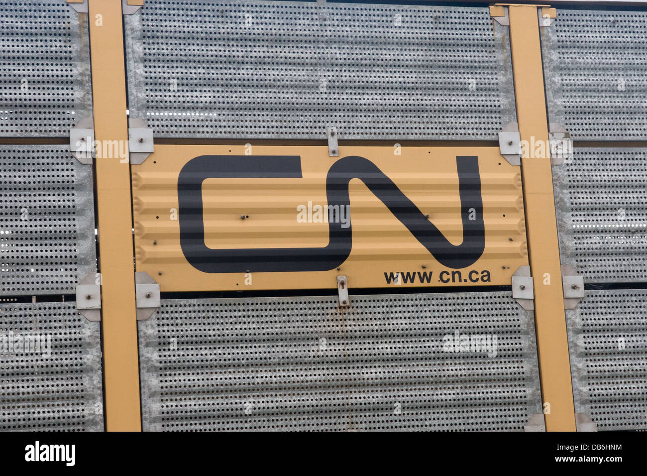 Canadian National Railroad Logo on freight car in Freight train at ...